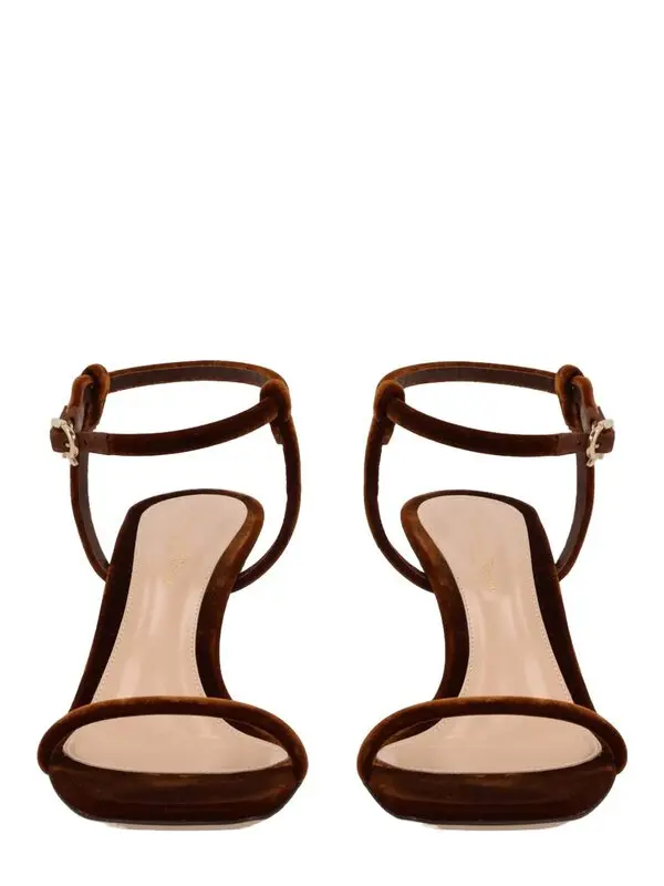 GIANVITO ROSSI Mayfair Velvet Sandals - Brown