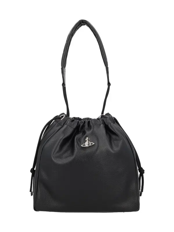 VIVIENNE WESTWOOD Drawstring Bucket Bag - Black