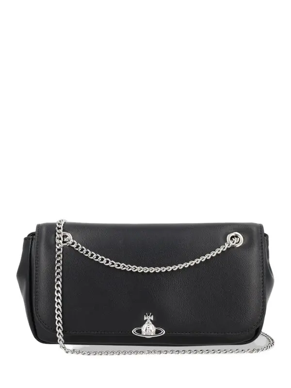 VIVIENNE WESTWOOD Leather Shoulder Bag With Chain Strap - Black