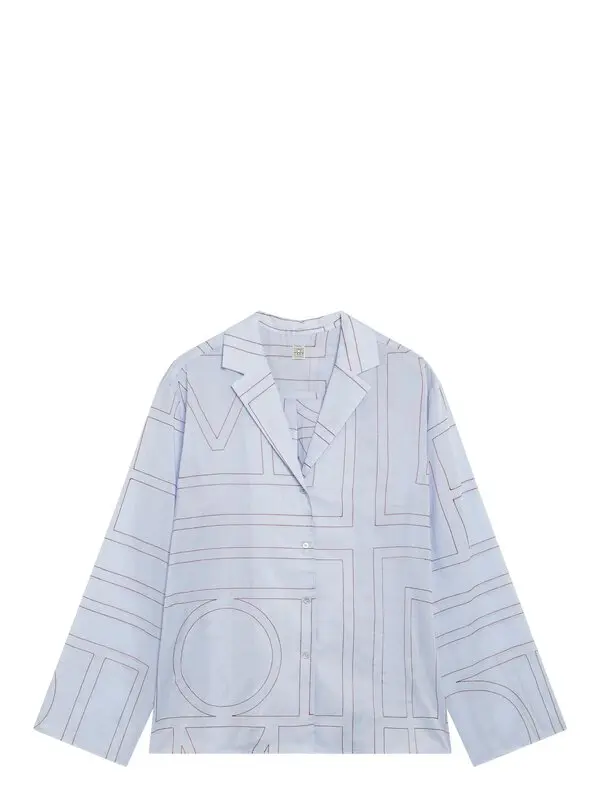 TOTEME Monogram Cotton-blend Pajama Shirt - Blue