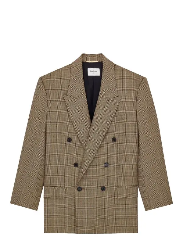 Saint Laurent Prince-of-wales Certified Wool Blazer - Multicolor
