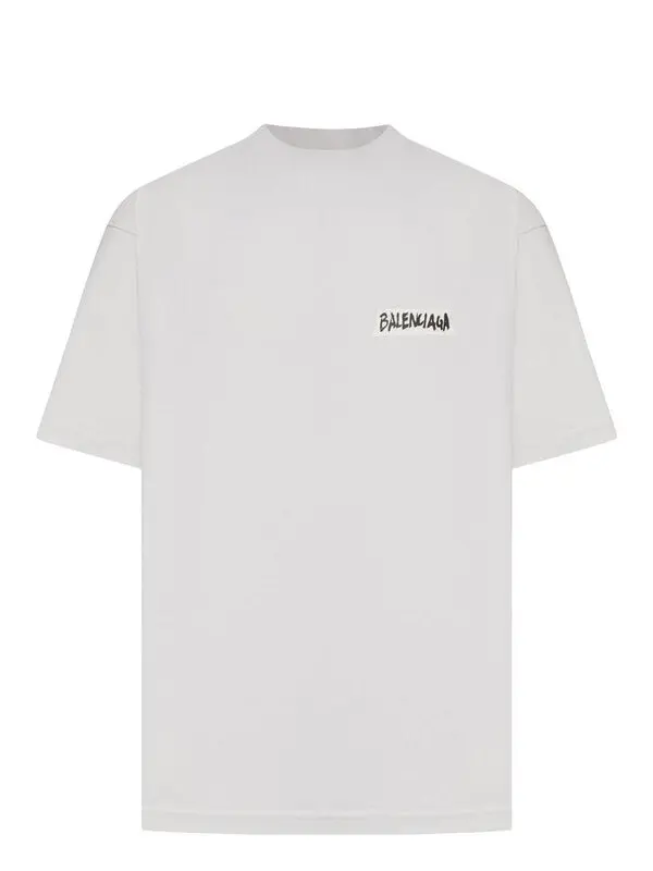 Balenciaga Men`s Medium Fit Masking Tape T-shirt - Multicolor