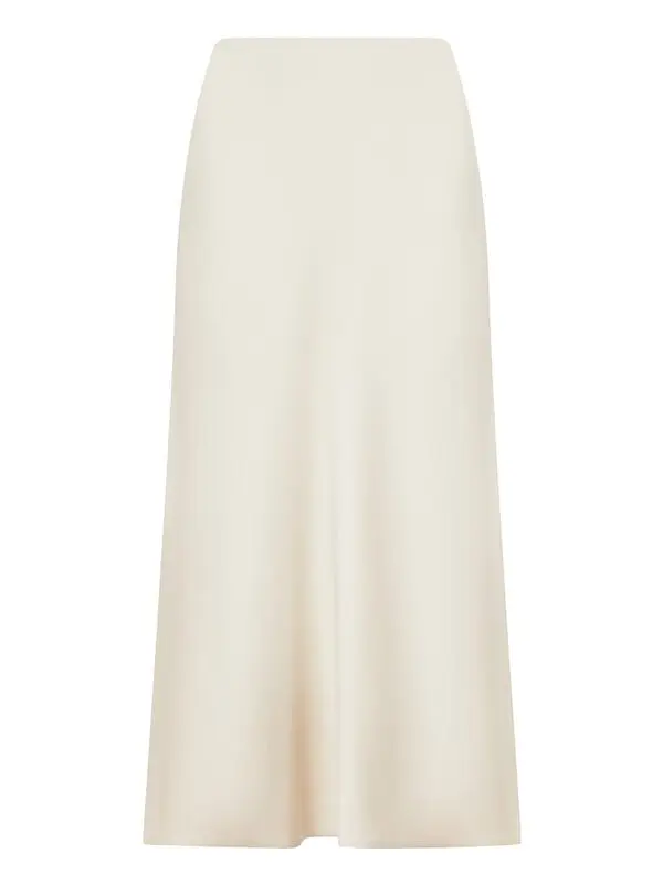 Brunello Cucinelli Fluid Pencil Skirt In Cady Satin - Cream