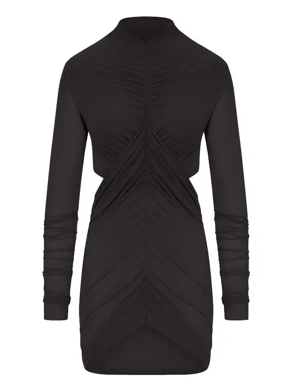 Rick Owens Long Sleeve Draped Viscose T-shirt - Black