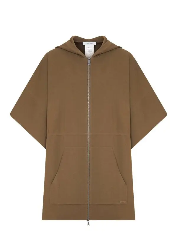 Max Mara Hooded Viscose Crepe Cardigan With Short Kimono Sleeves - Yellow