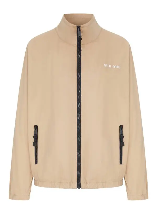 Miu Miu Gabardine Blouson Jacket - Cream