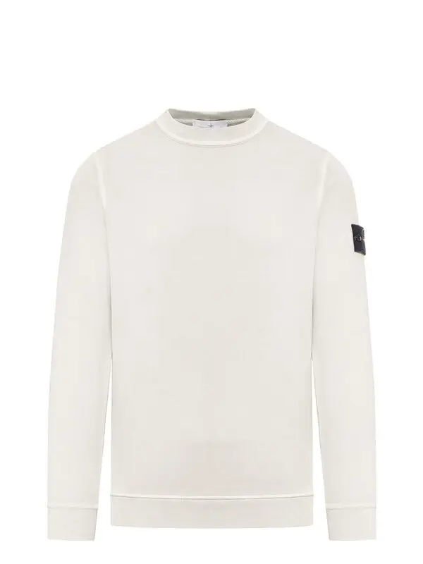 Stone Island Cotton Crew-neck Sweatshirt - Cream