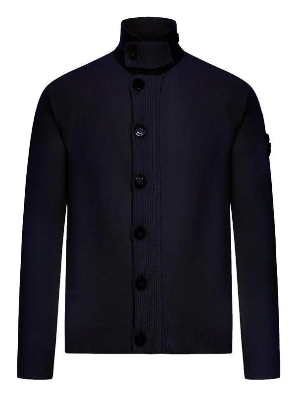 Stone Island Lambswool Zip-up Sweater - Blue