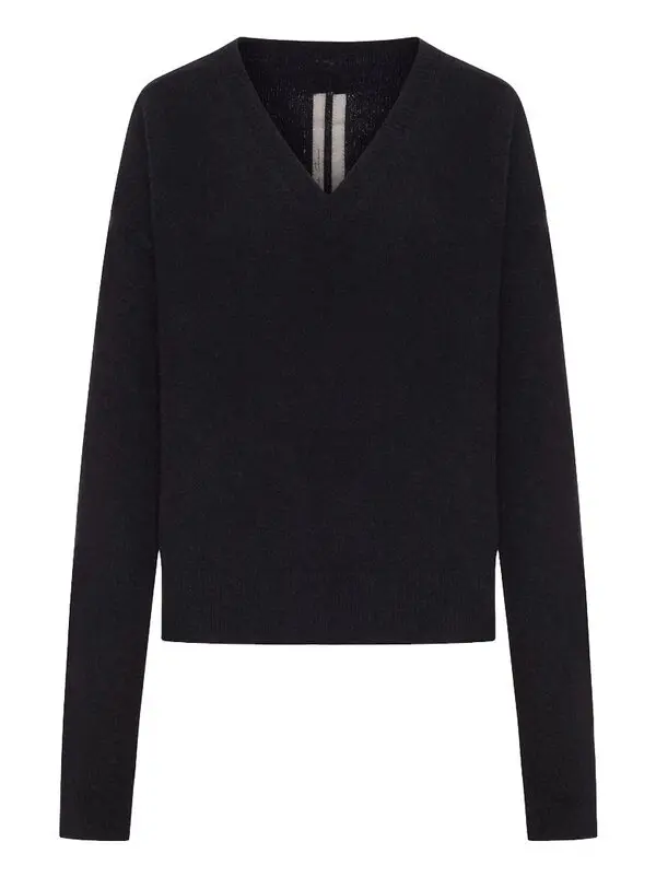 Rick Owens V-neck Long-sleeve Sweater - Black