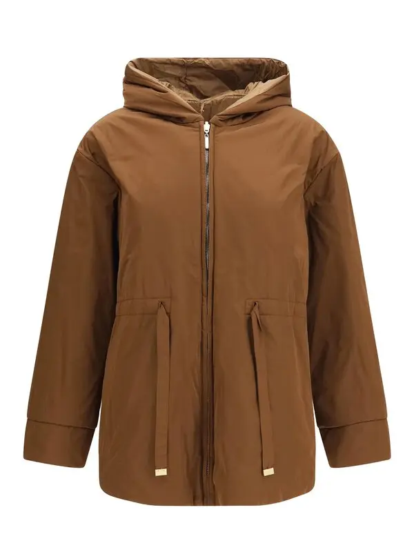 Max Mara Reversible Padded Parka In Radzmir And Water Repellent Canvas - Brown