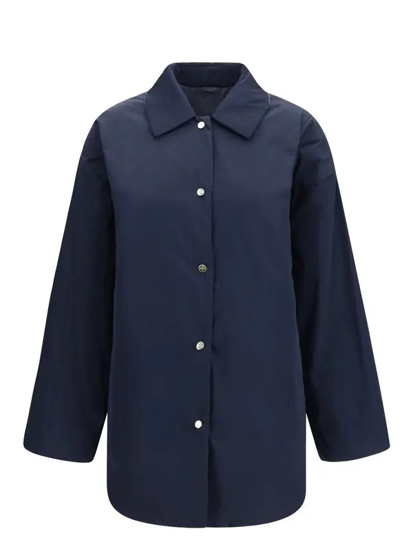 Max Mara Reversible Padded Jacket In Radzmir And Water Repellent Canvas - Blue