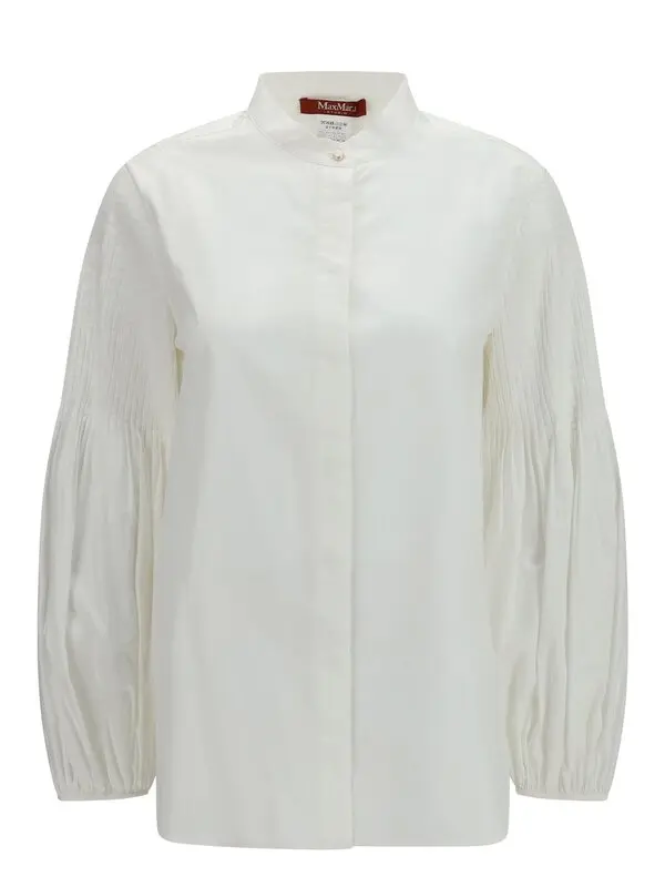 Max Mara Silk Balloon Sleeve Blouse - White