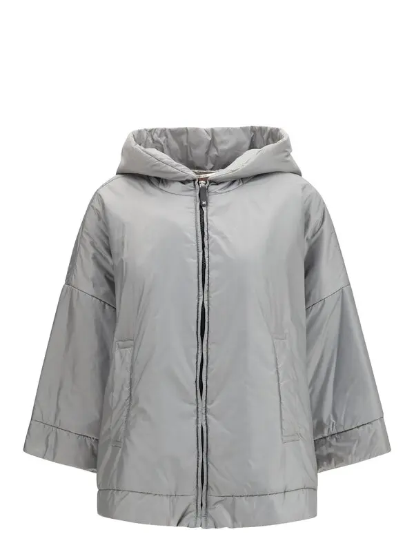 Max Mara Hooded Zip-up Padded Jacket - Gray