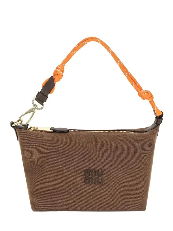 Miu Miu Cotton Shoulder Bag - Brown