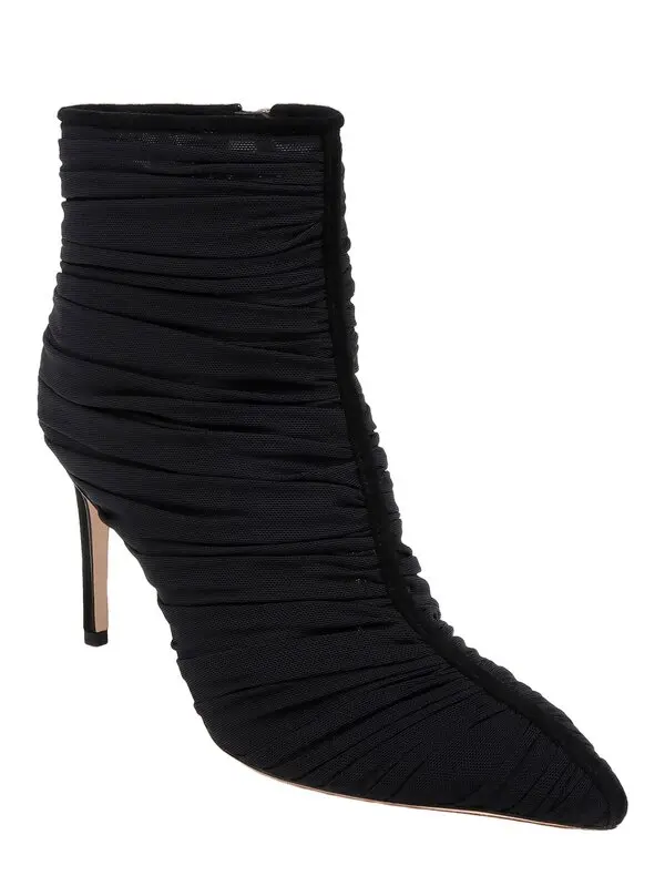 L'Agence Fulton Mesh Stiletto Bootie - Black Mesh