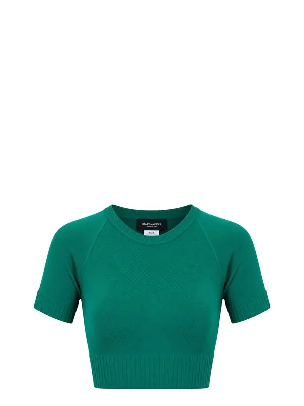 HEART AND SOUL Emerald Cross Activewear Crop Top - Green