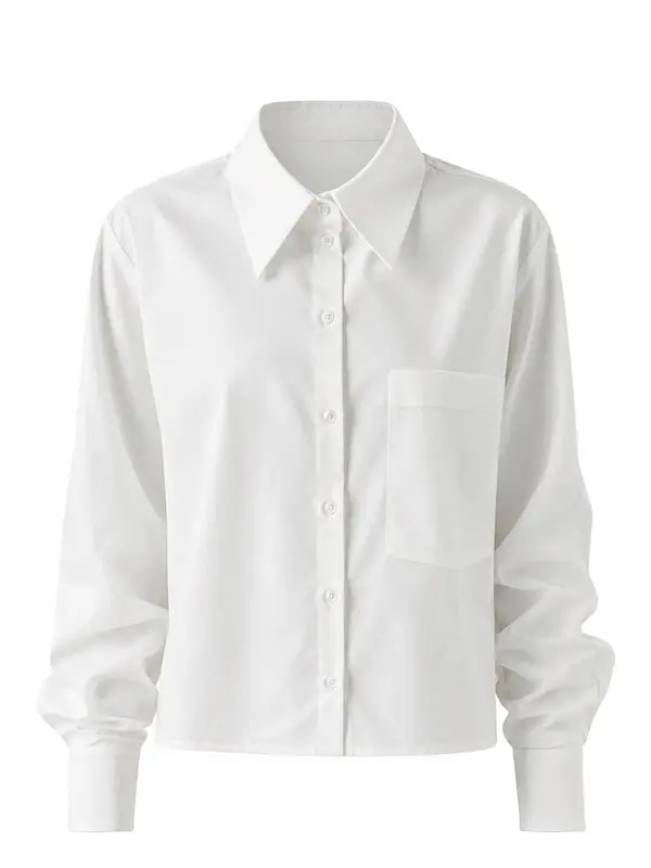 EXQUISE Theodora Long Sleeve Shirt - White