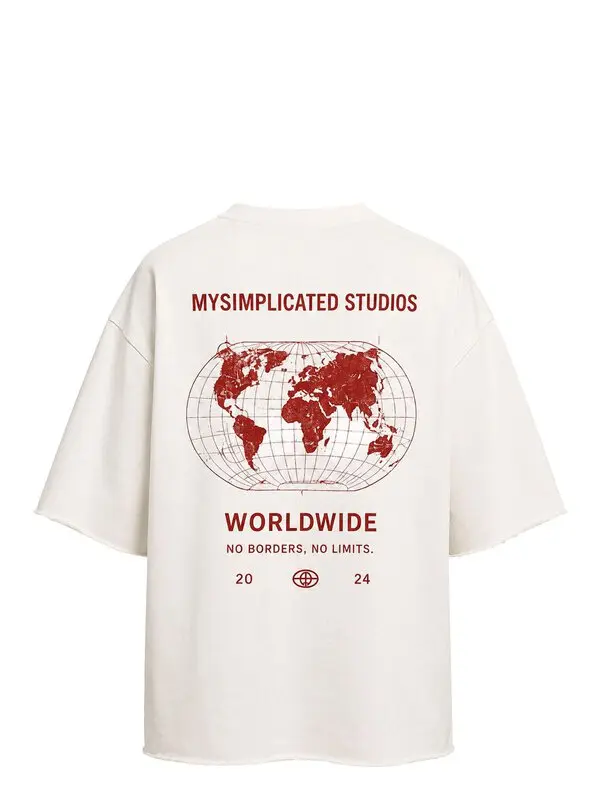 MYSIMPLICATED Neutrals / ® Worldwide Ivory Tee - Red
