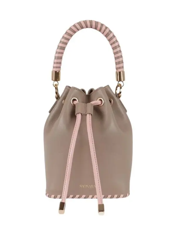 SAONARA BRAND Saonara Mini Bucket Bag Taupe Leather - Black
