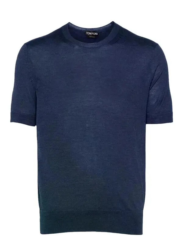 TOM FORD Fine-guage Short-sleeve T-shirt - Blue
