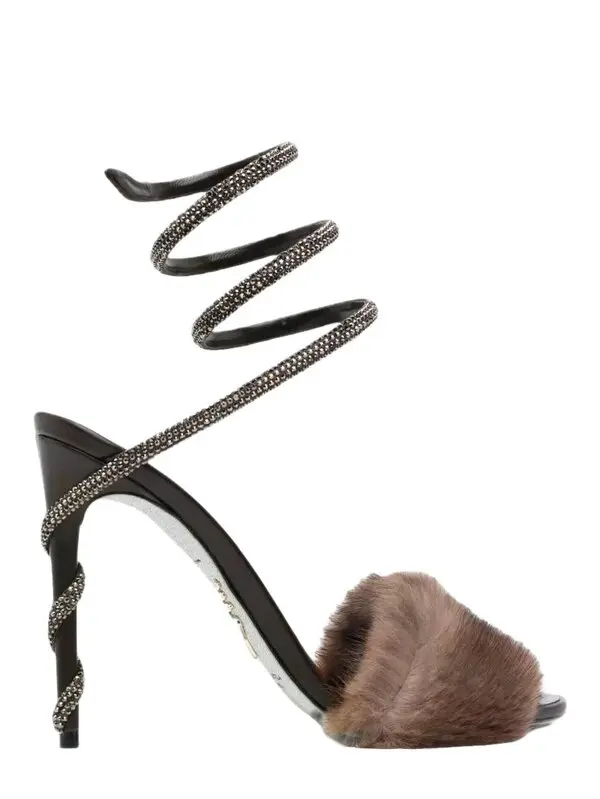 Rene Caovilla Margot Crystal-embellished Sandals - Brown