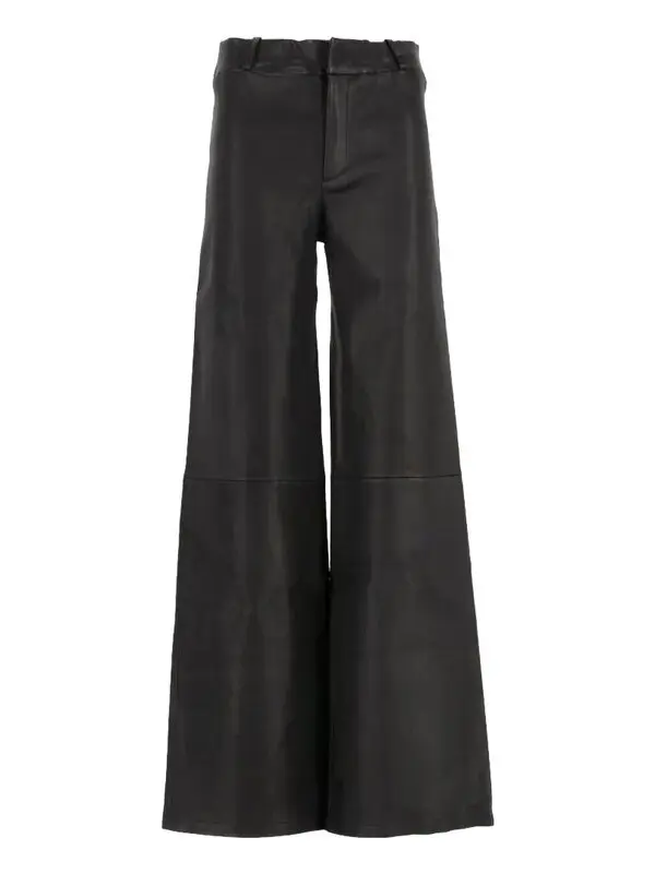 ARMA Leather Wide-leg Trousers - Black