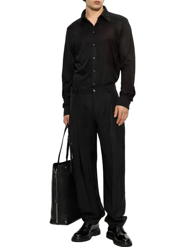 Dolce & Gabbana Martini Shirt In Mélangé Jersey - Black