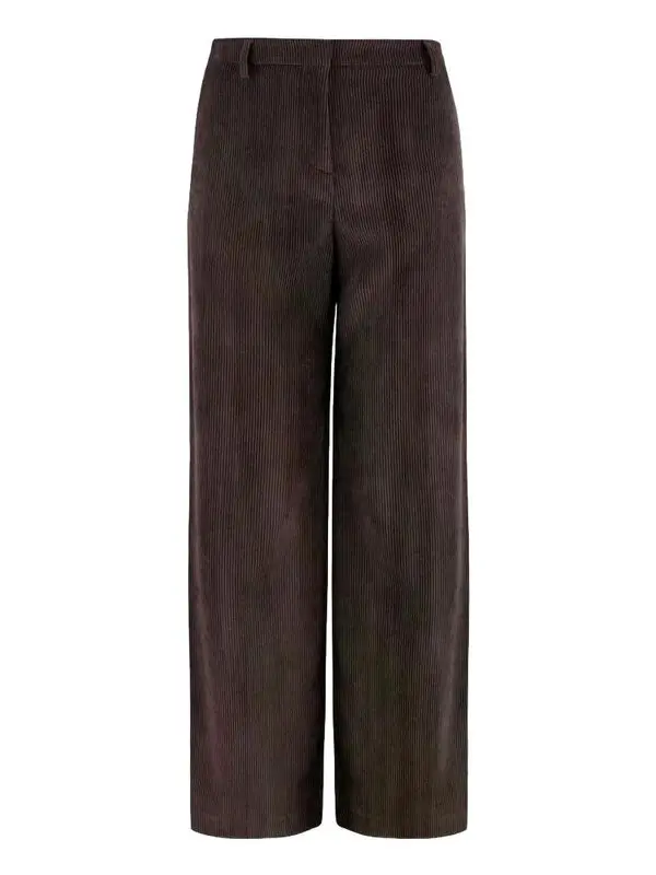 F.IT Corduroy Wide-leg Trousers - Brown