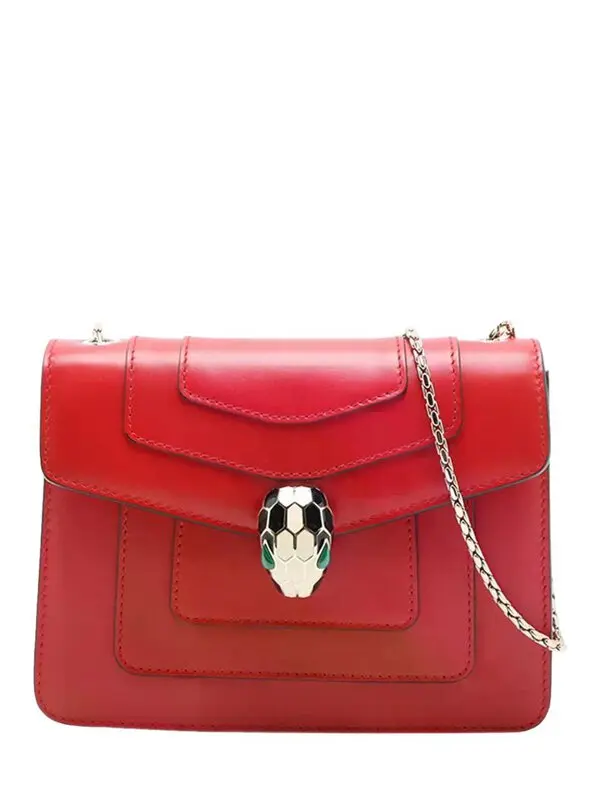 BVLGARI Serpenti Forever Chain Crossbody Bag - Red