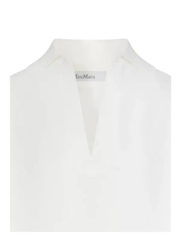 Max Mara Long Viscose Crepe Sweater - White