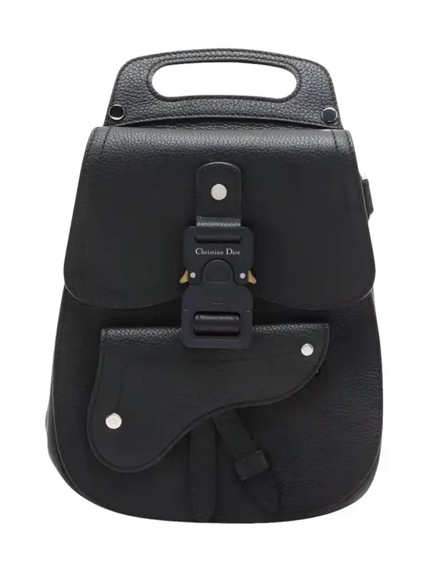 Dior Saddle Leather Backpack - Black