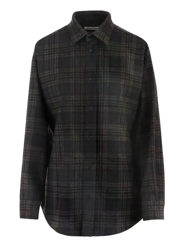 DARKPARK Check-pattern Button-down Shirt - Black