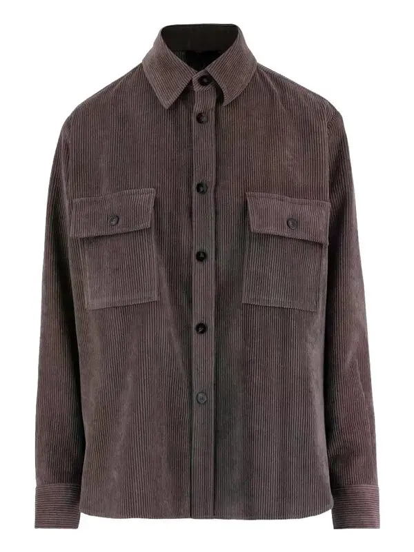 F.IT Corduroy-effect Flap-pocket Shirt - Brown