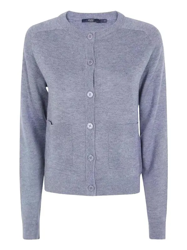 Seventy Button-up Patch-pocket Cardigan - Grey