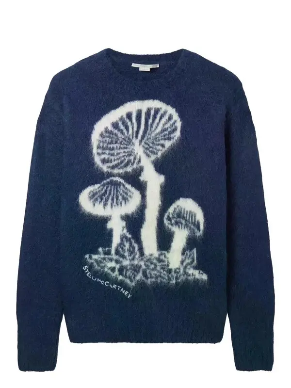 Stella McCartney Mushroom Jacquard Knit Jumper - Blue