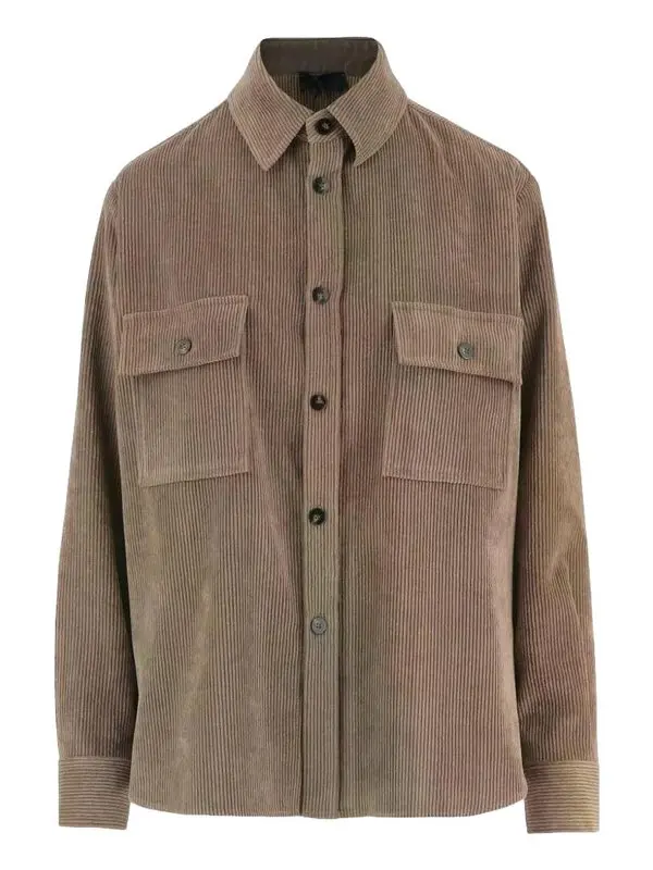 F.IT Corduroy Flap-pocket Shirt - Brown