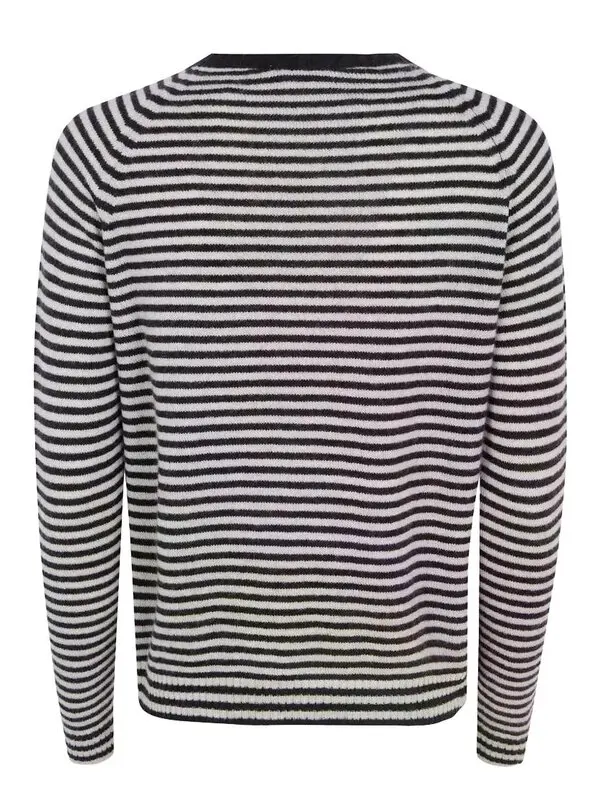 BASE Striped Cashmere Sweater - Black