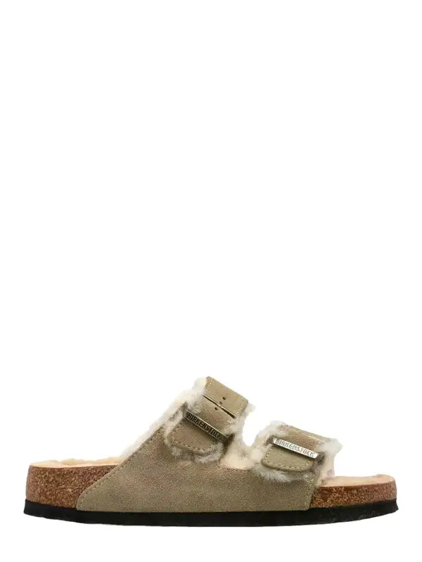 BIRKENSTOCK Arizona Shearling Lined Sandals - Neutrals