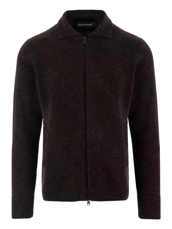 Tagliatore Zip-up Collared Jacket - Brown