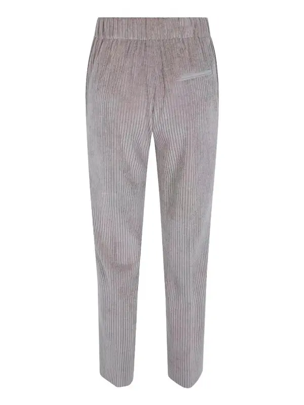 ANNE CLAIRE Corduroy-effect Elasticated-waist Trousers - Neutrals