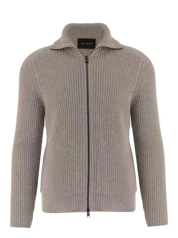 Tagliatore Ribbed-knit Zip-up Sweater - Neutrals