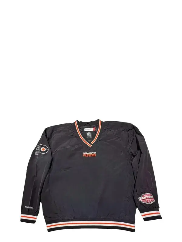 Mitchell & Ness Logo Patch V-neck Sweater - Black