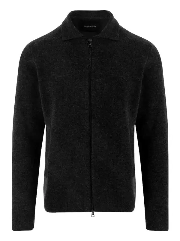 Tagliatore Zip-up Collared Jacket - Black