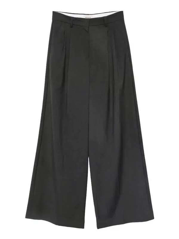 Max Mara Pleated Wide-leg Wool Trousers - Grey
