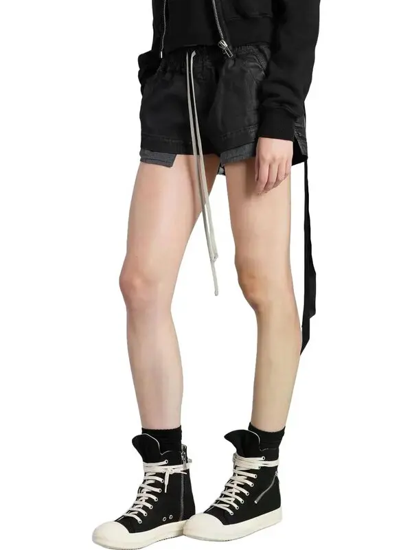 Rick Owens Fog Layered Drawstring Shorts - Black