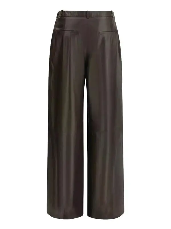 ARMA Lambskin Wide Leg Trousers - Brown