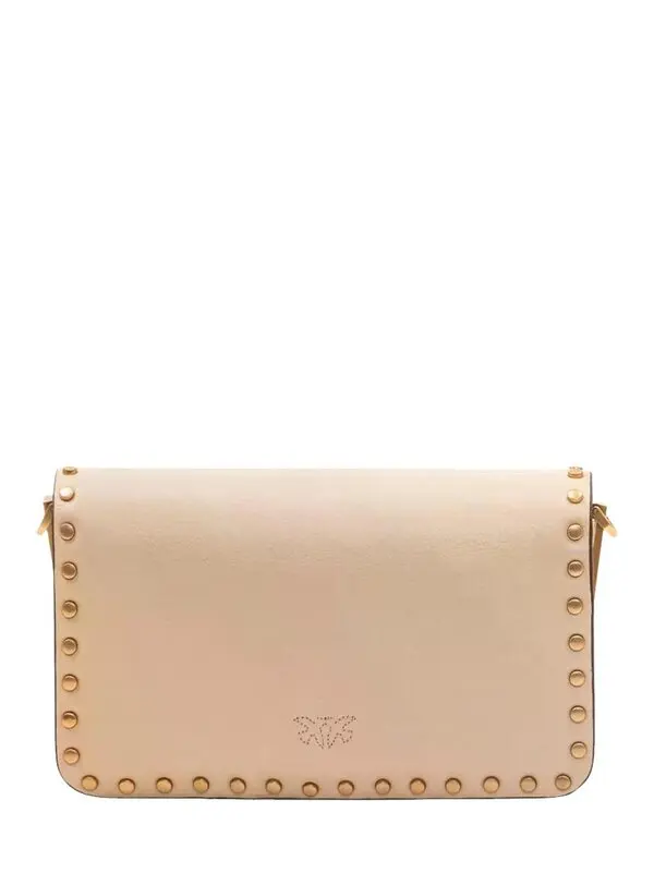 Pinko Baby Love One Slouchy Stud-embellished Shoulder Bag - Neutrals