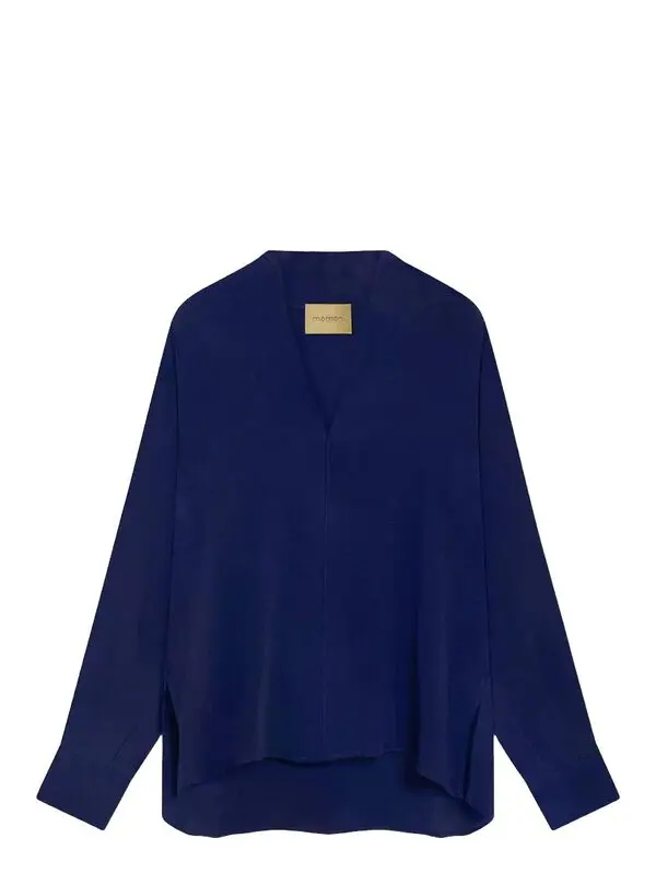 Momoni Margaret V-neck Blouse - Blue