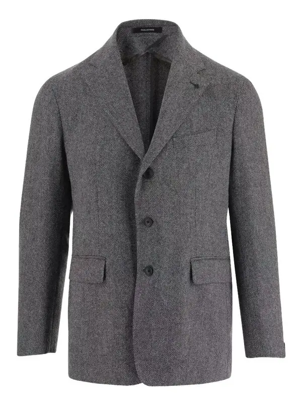 Tagliatore Herringbone Single-breasted Blazer - Grey