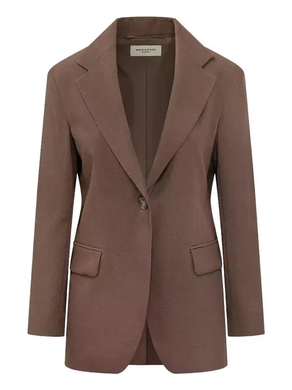 Max Mara Single-breasted Woollen Cloth Blazer - Brown